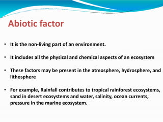 Biotic and biotic factor of environment | PPT
