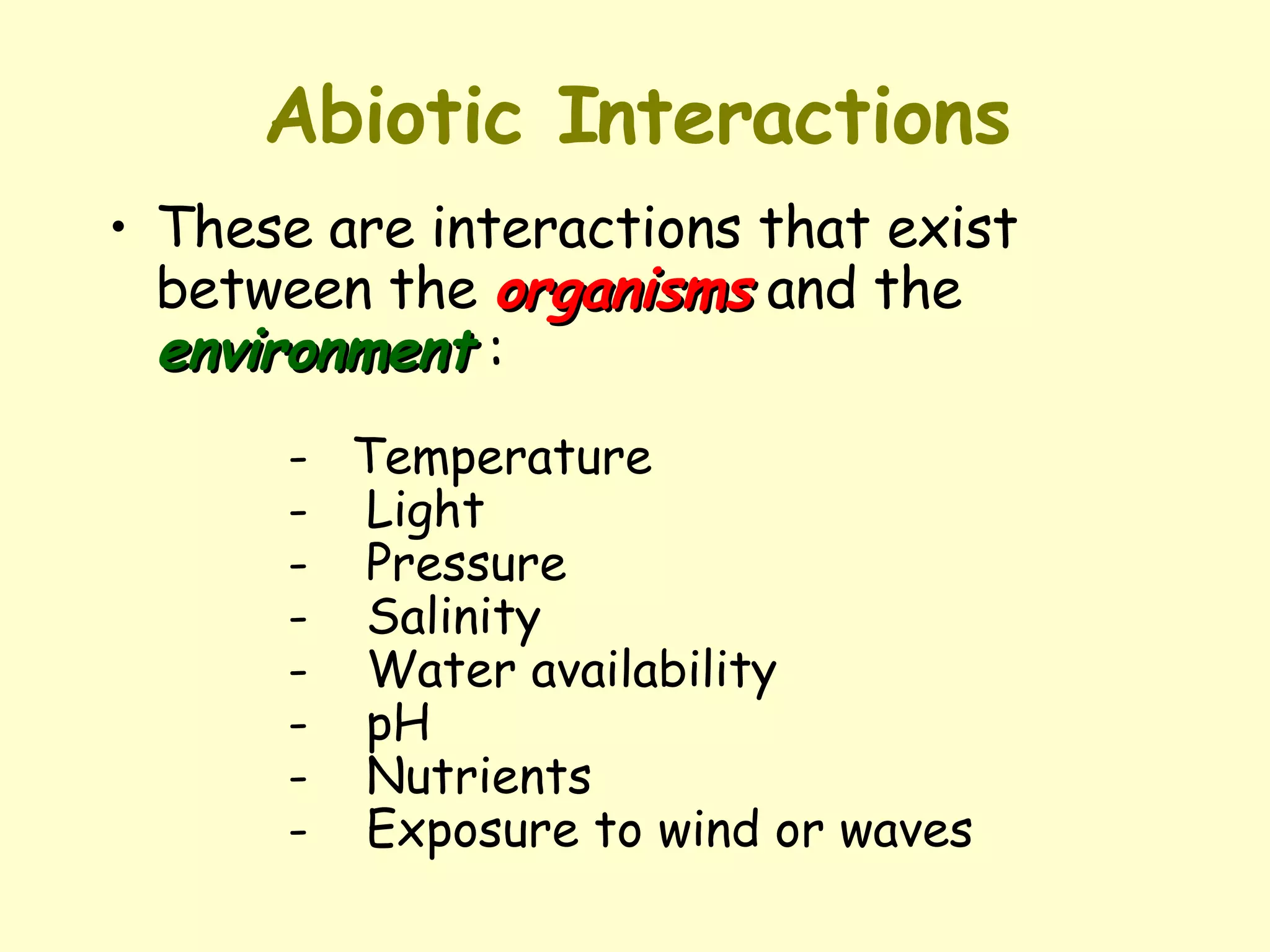 Biotic Interactions | PPT
