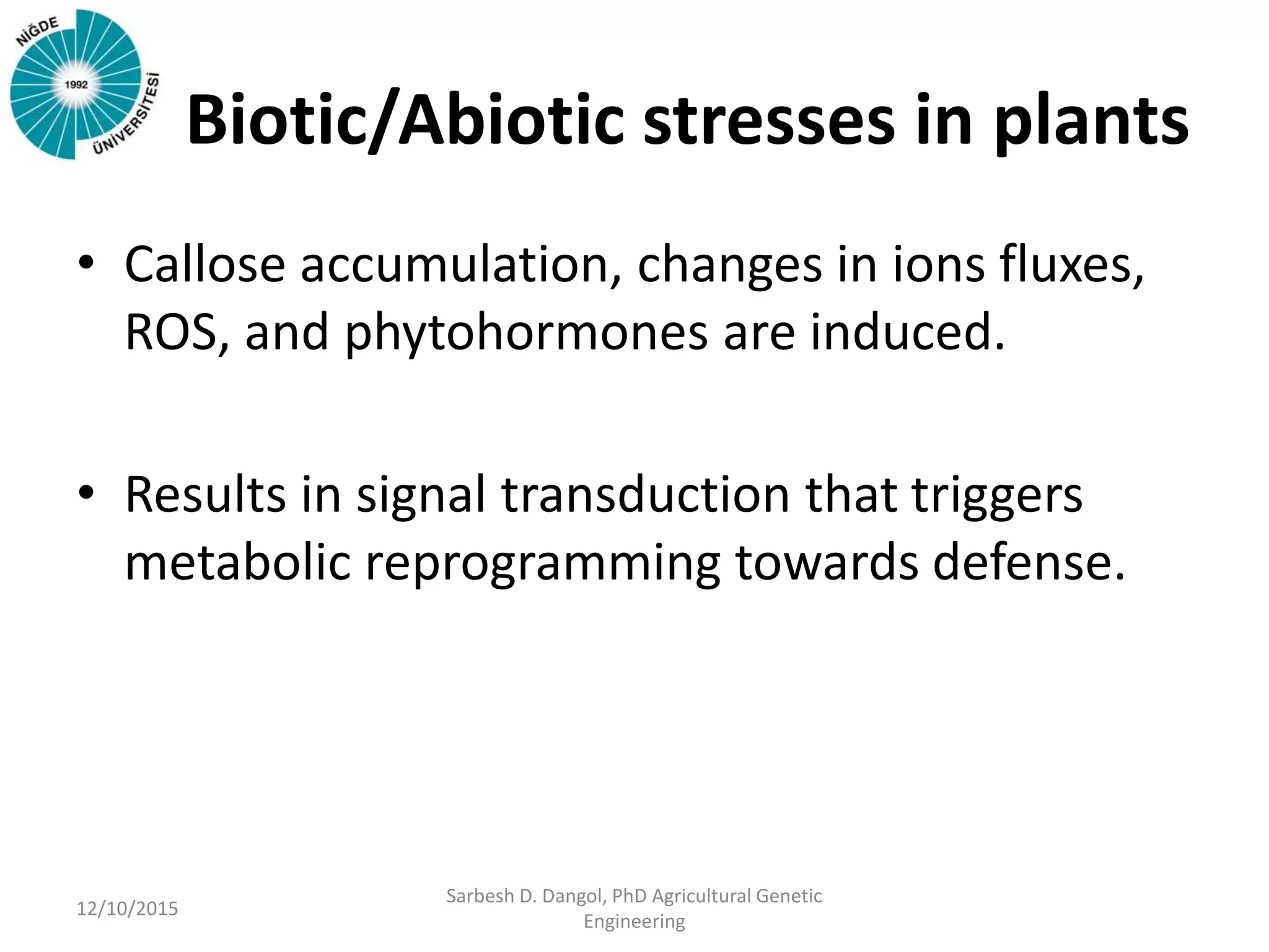 Biotic abiotic transcriptional post transcriptional regulation | PPTX