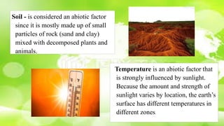 BIOTIC AND ABIOTIC COMPONENTS OF AN ECOSYSTEMS | PPTX