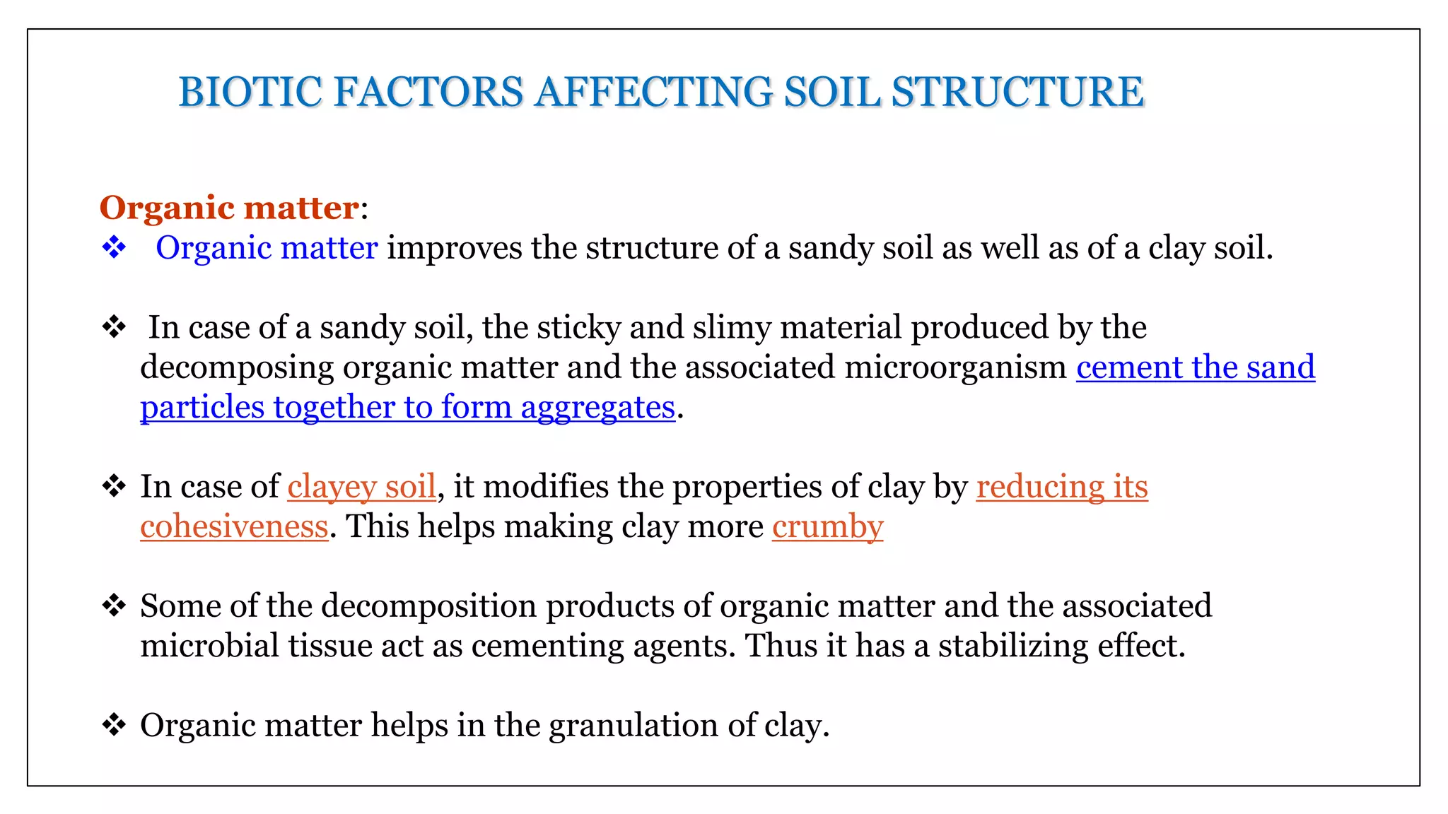 Biotic factors in soil formation,soil aggregation | PPTX