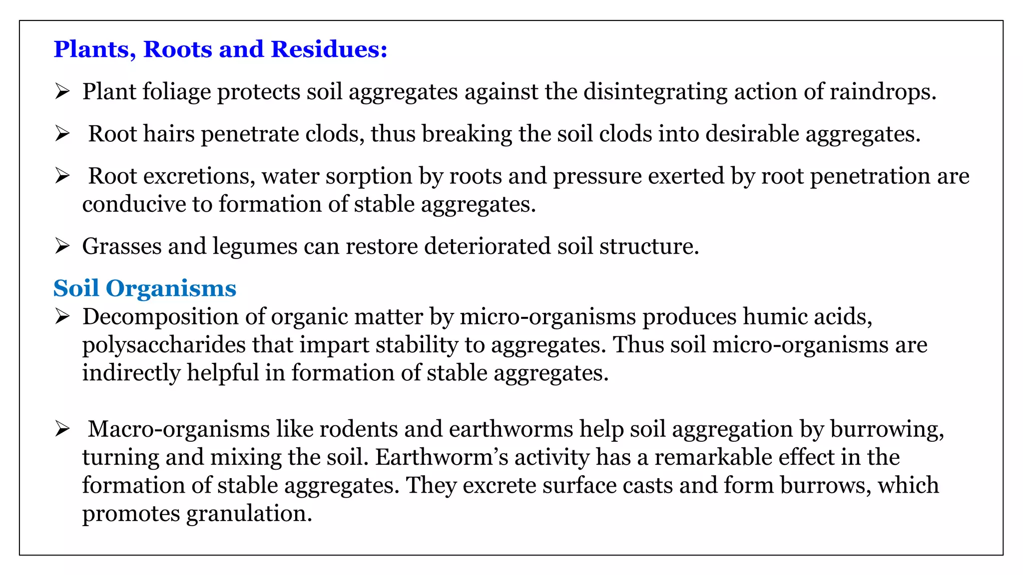 Biotic factors in soil formation,soil aggregation | PPTX