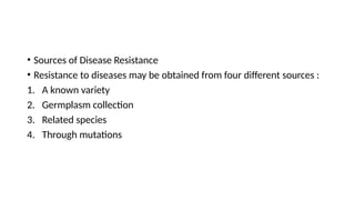 biotic stress resistance plant breeding and genetics | PPTX