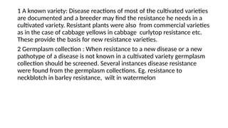 biotic stress resistance plant breeding and genetics | PPTX