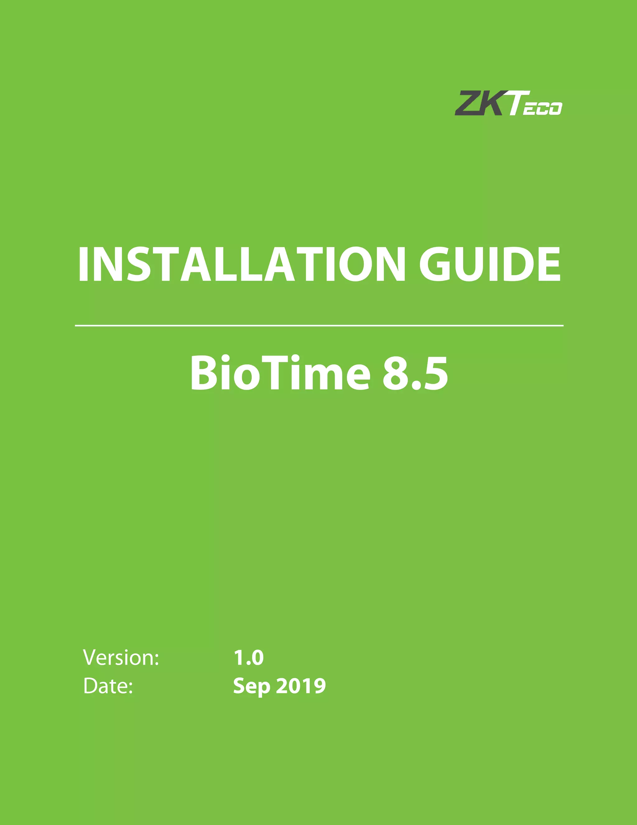 Bio time 8.5 installation guide | PDF