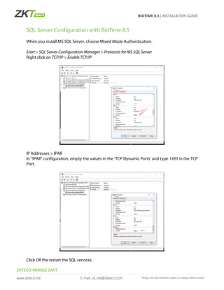 Bio time 8.5 installation guide | PDF