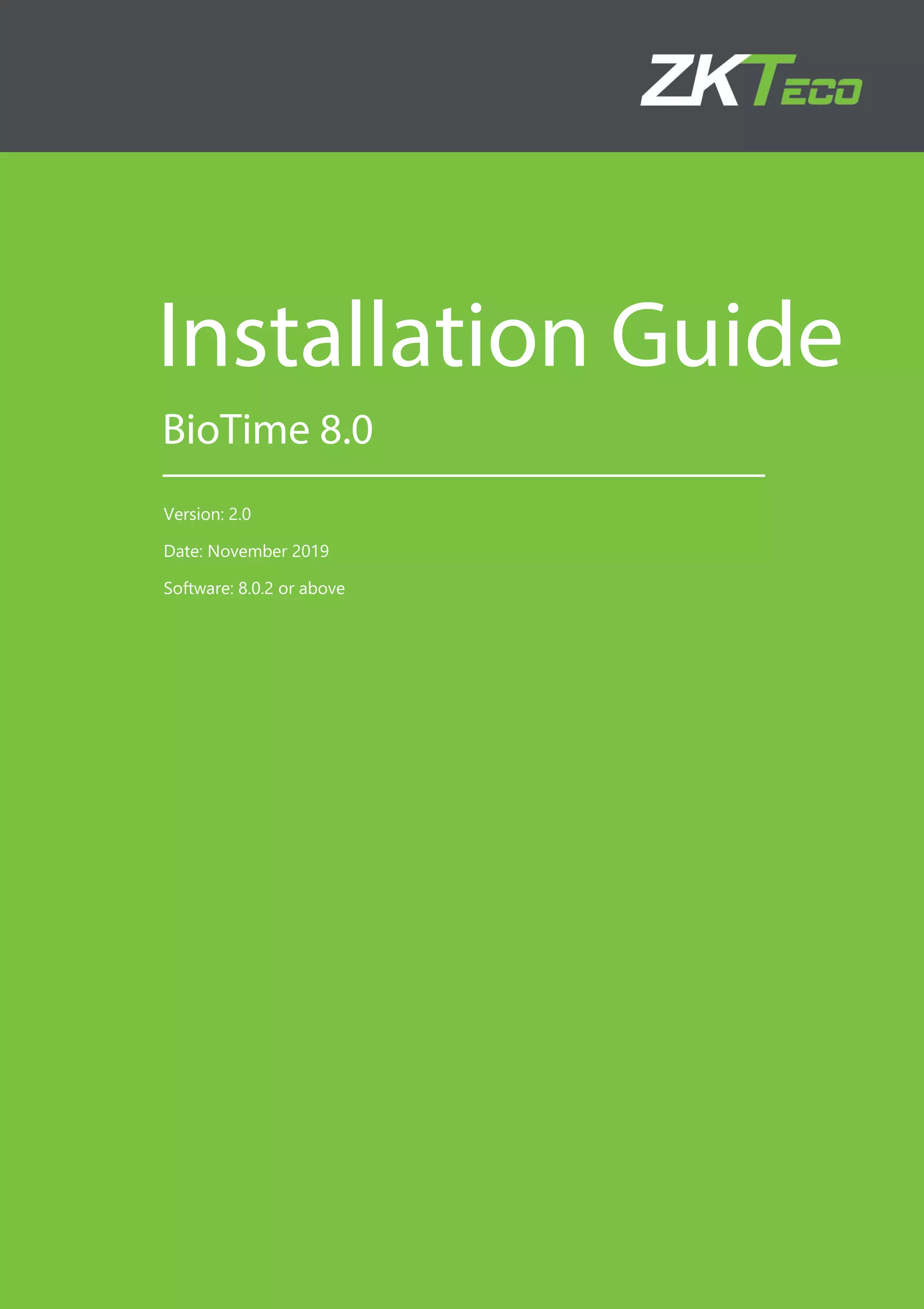 Bio time+8.0+installation+guide 20191202 | PDF