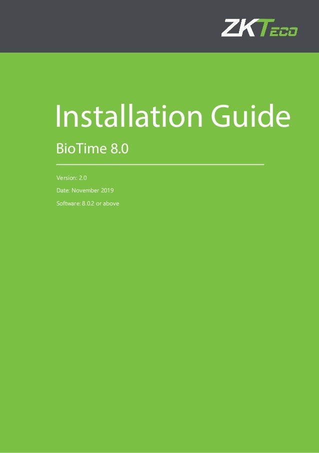 Bio Time 8 0 Installation Guide 20191202