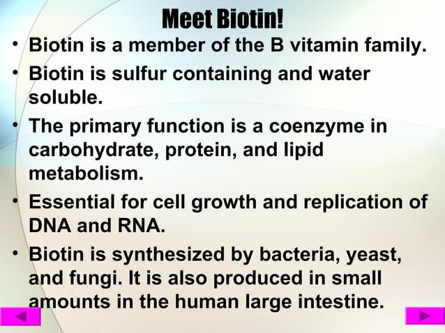 Biotin ppt. | PPT | Endocrine and Metabolic Diseases | Diseases and ...