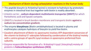 Biotin (vitamin b7) biological functions, clinical indications and its ...