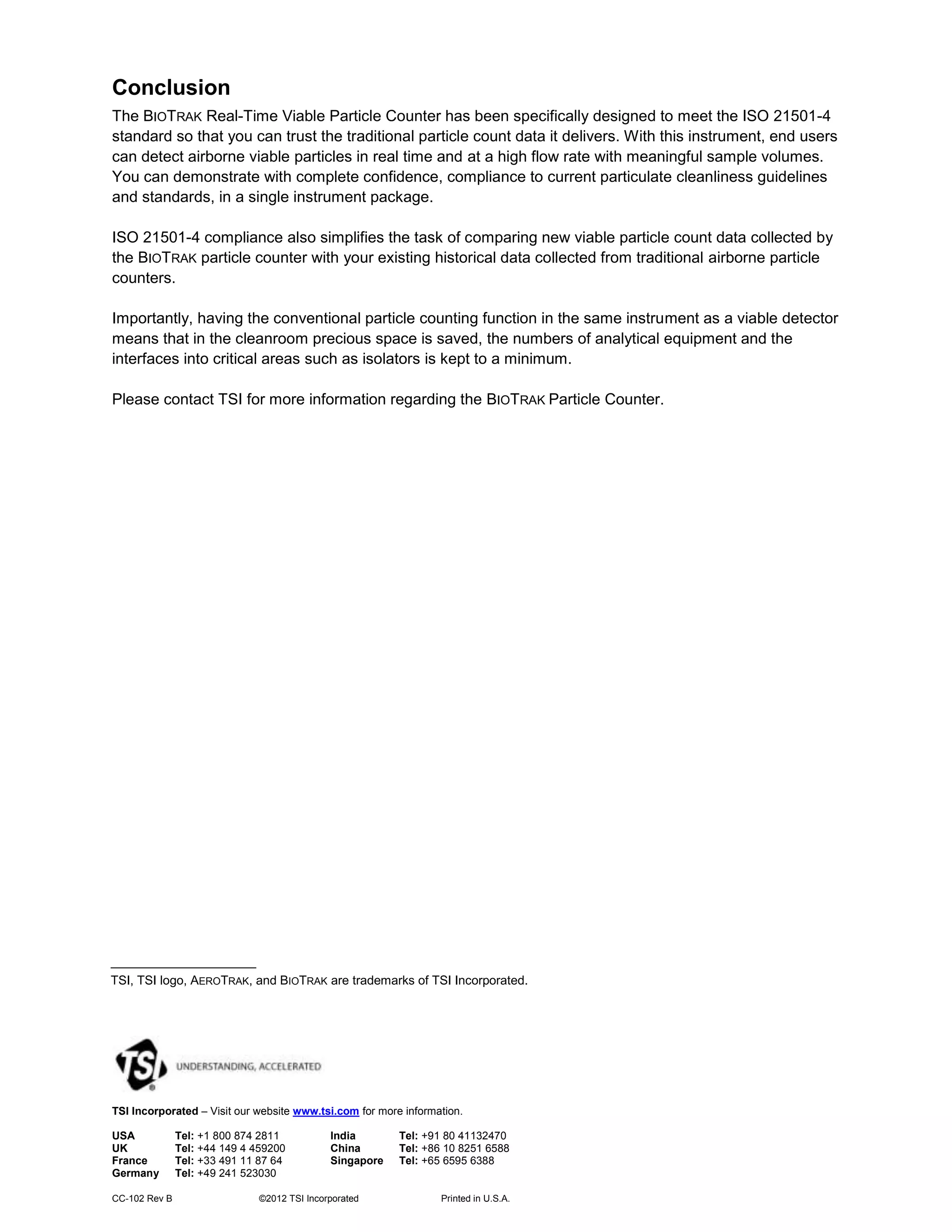 Bio Trak Importance Of Good Non Viable Measurements Us Cc 102 B | DOCX