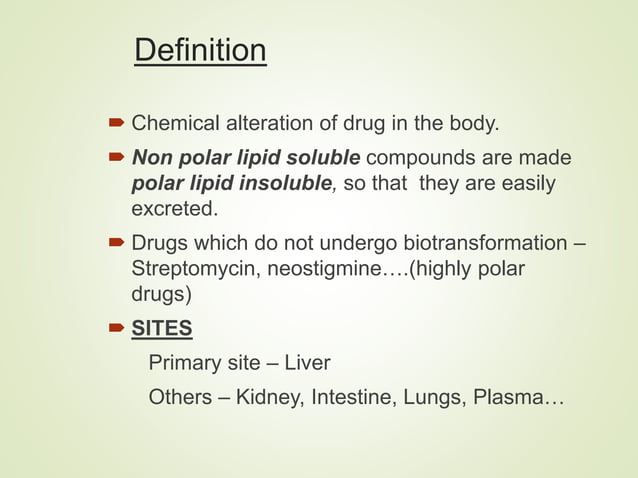 Biotransformation (Drug Metabolism) | PPTX