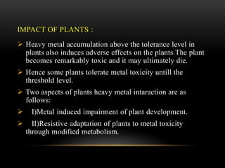 BIOTRANSFORMATION OF HEAVY METALS metal impact of heavy metals | PDF