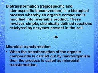 Biotransformation of steroids | PPT