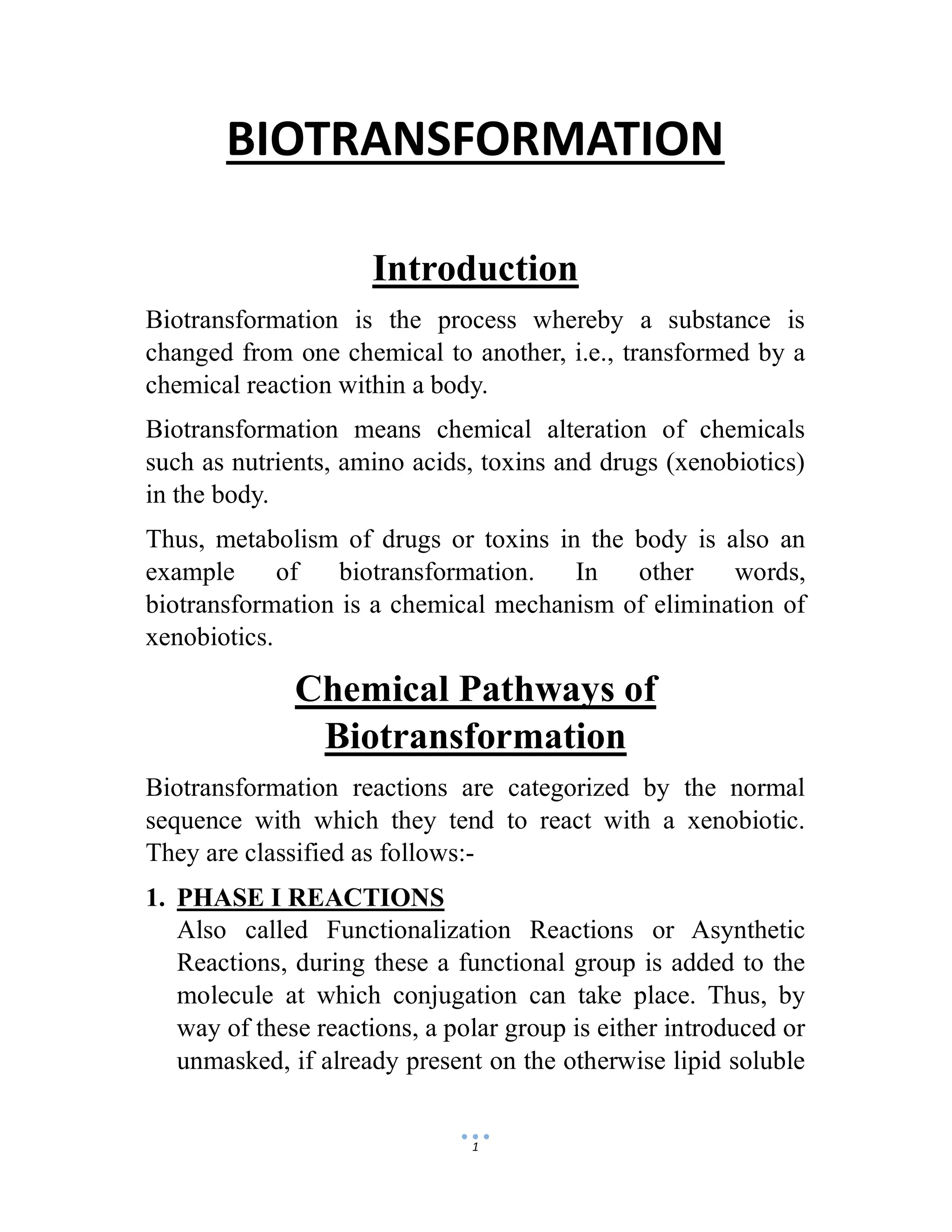 Biotransformations copy | PDF