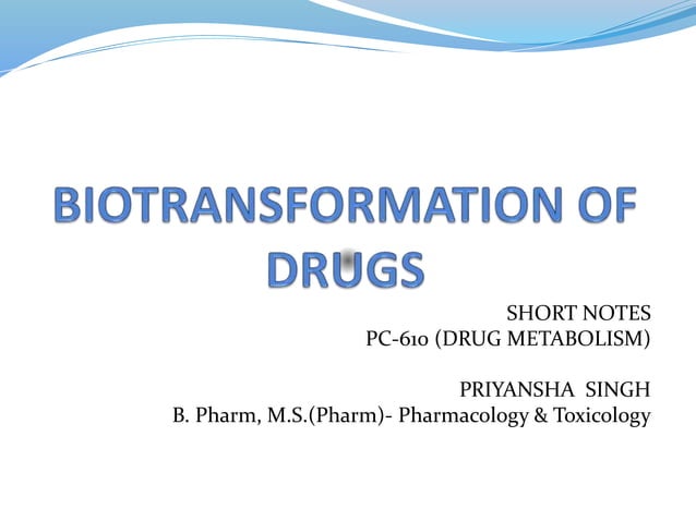 BIOTRANSFORMATION UNIT -1 DRUG METABOLISM (1).pptx
