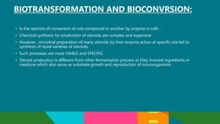 Biotransformation (with reference to steroids and alkalines | PPTX