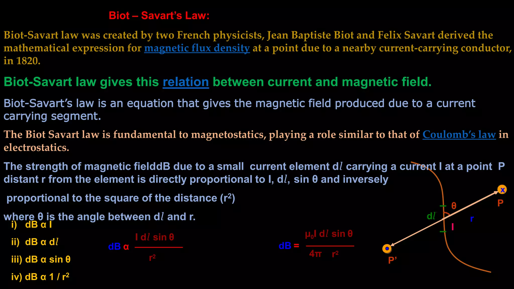Class 12th Biot savart law | PPTX