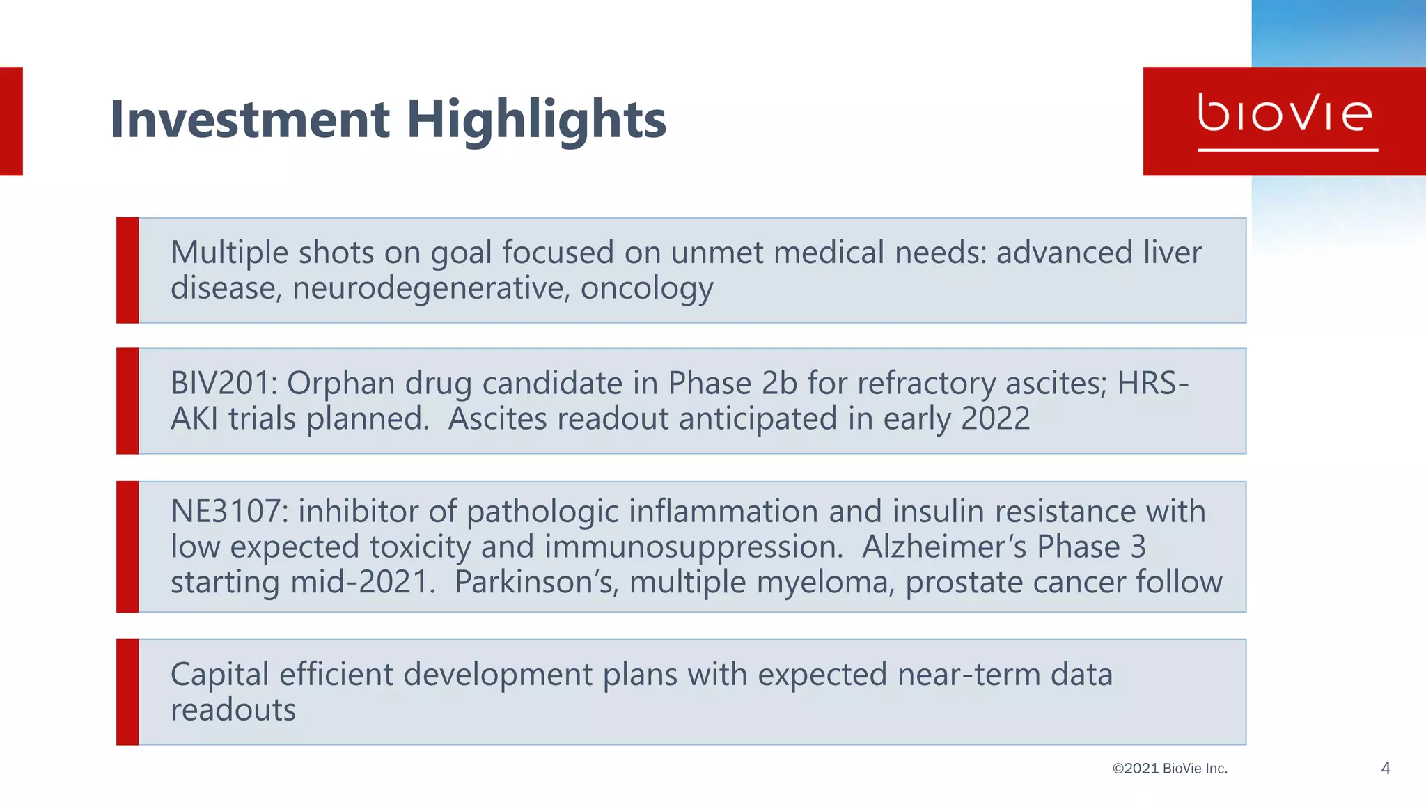 BioVie Investor Deck, June 2021 | PPT