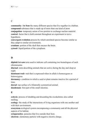 Bio vocabulary | PDF