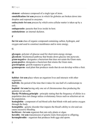 Bio vocabulary | PDF