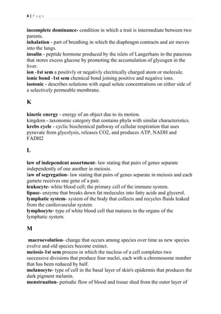 Bio vocabulary | PDF