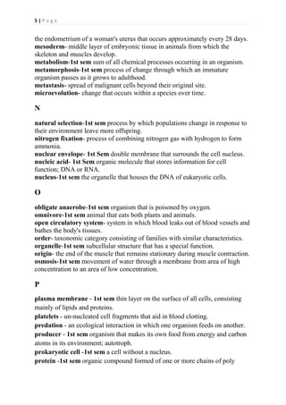 Bio vocabulary | PDF