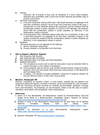 Biowaiver Based on BCS Classification System: Criteria and Requirements ...