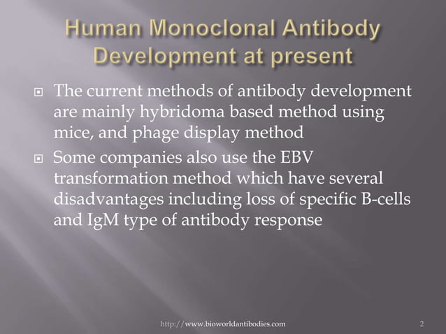 Human monoclonal antibody development | PPTX