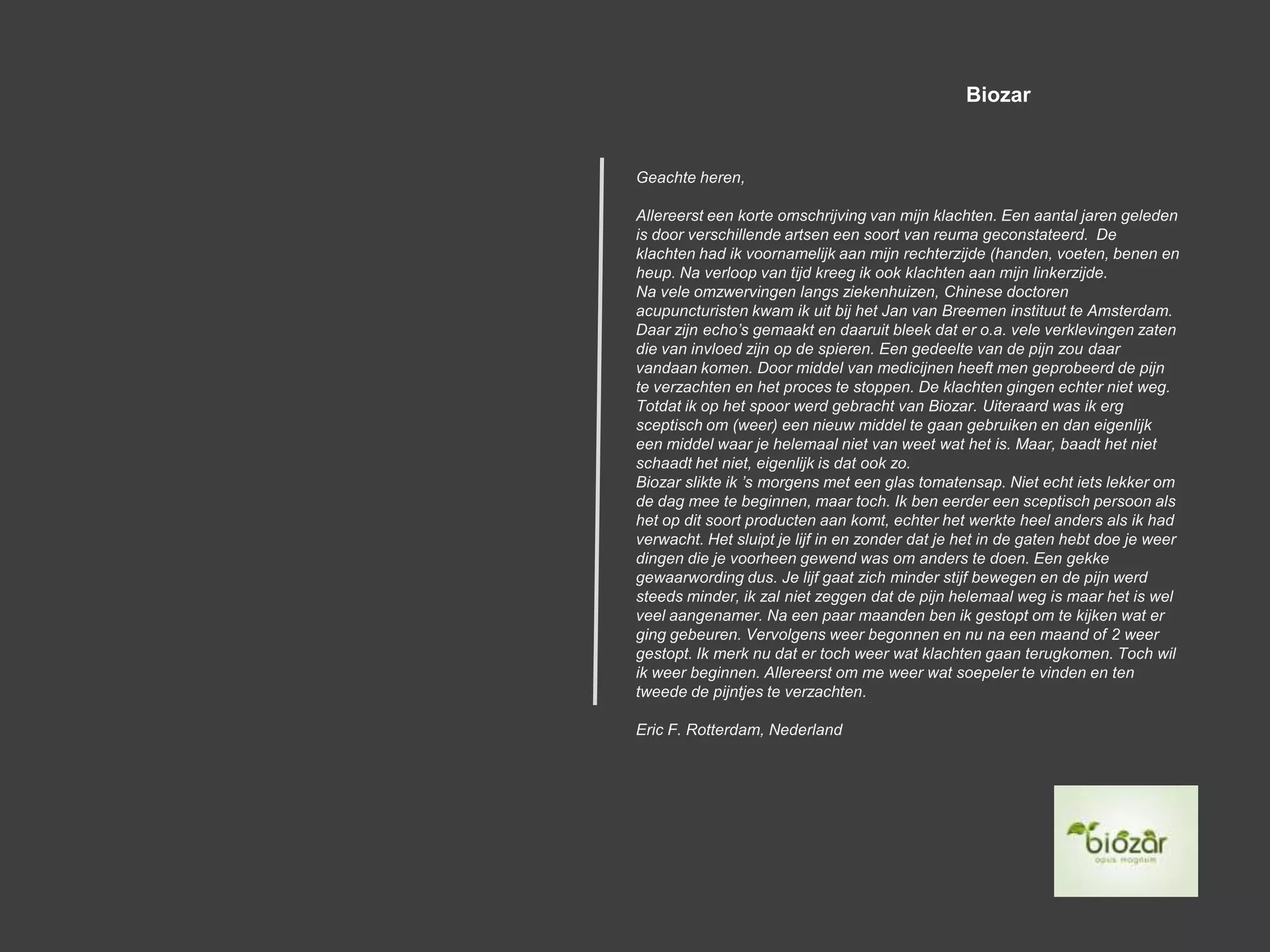 Biozar presentation ned | PPTX