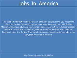 Jobs In America | PPTX
