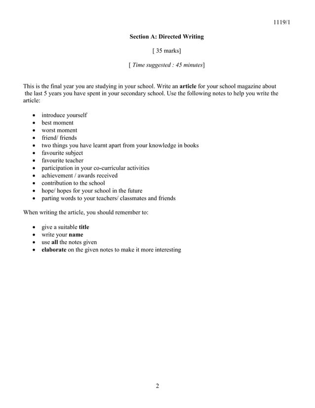 Bi paper 1 spm trial 2013 | PDF