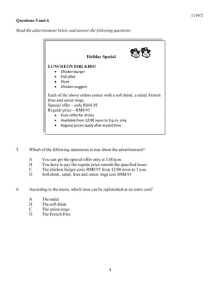 Bi paper 2 spm trial 2013 | PDF