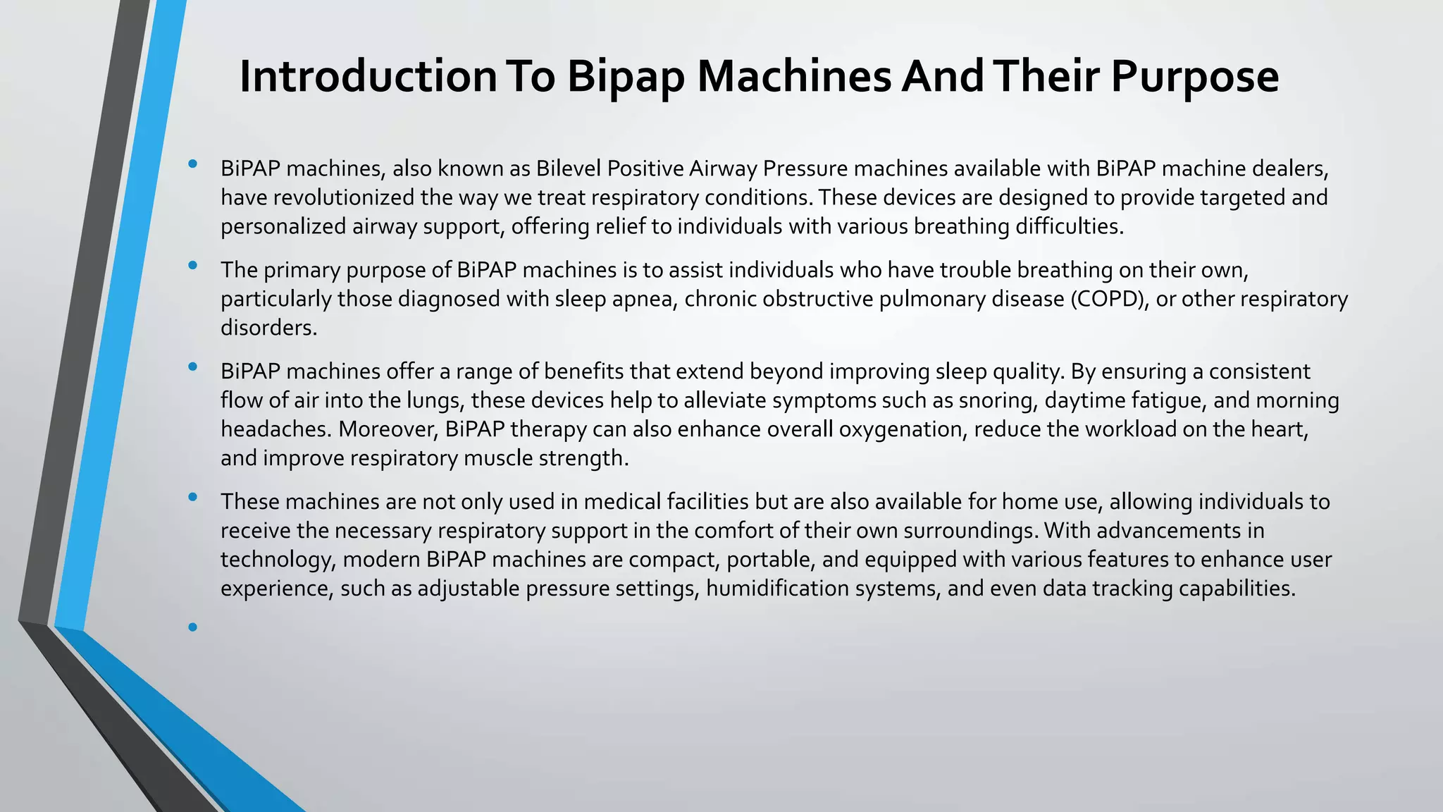 BiPAP Machine Dealers | PPTX