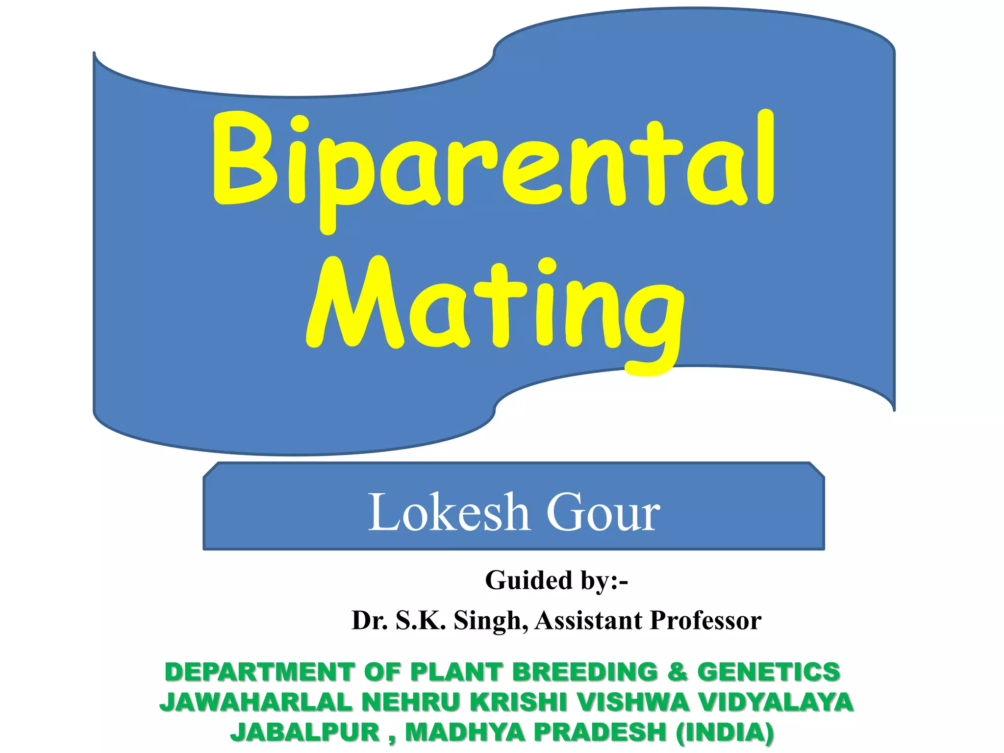 Biparental mating design | PPTX