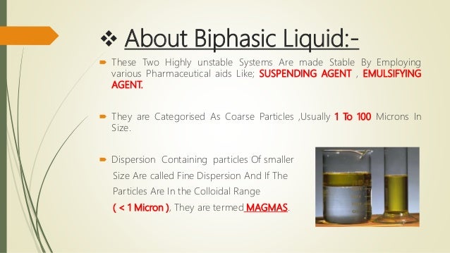 Biphasic liquid an overview