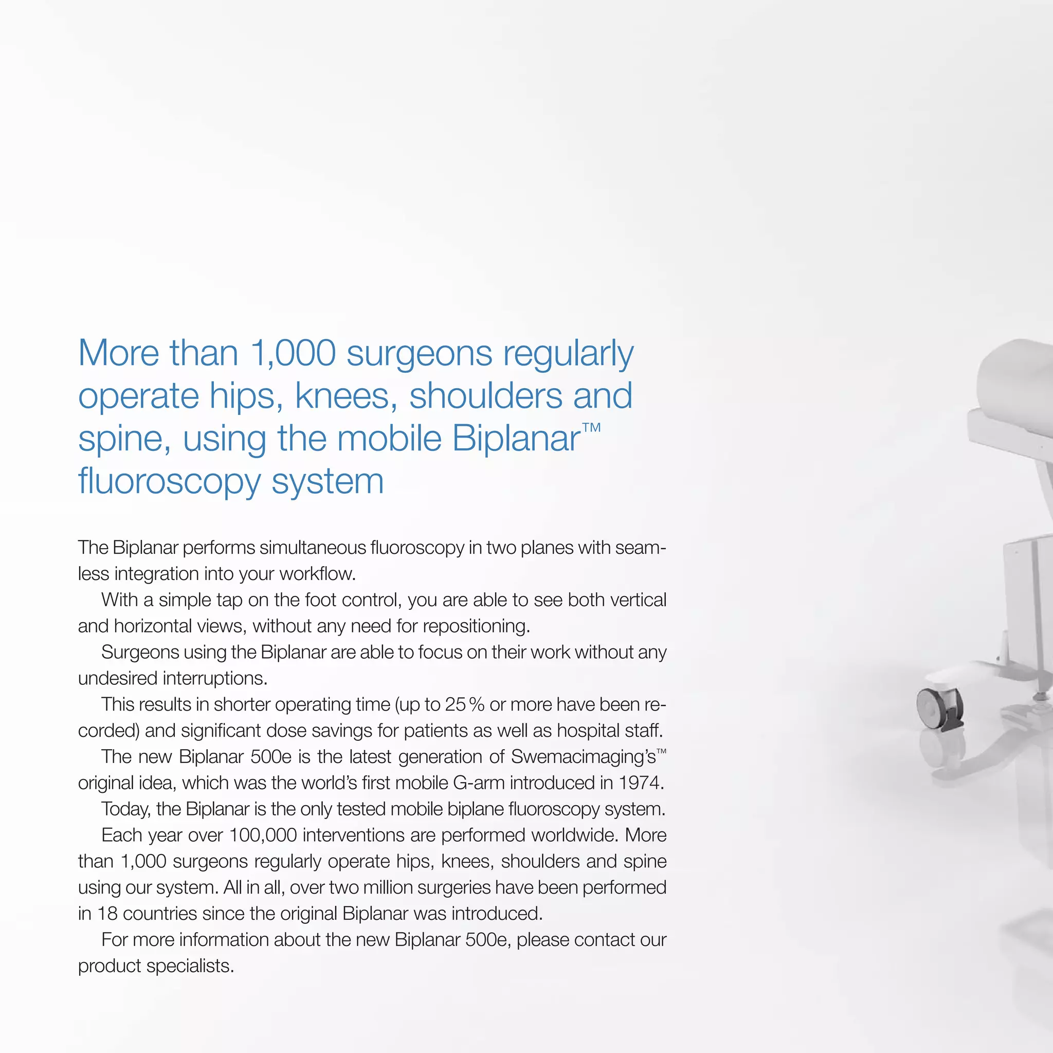 Biplanar 500e catálogo | PDF | Surgery | Medical Health
