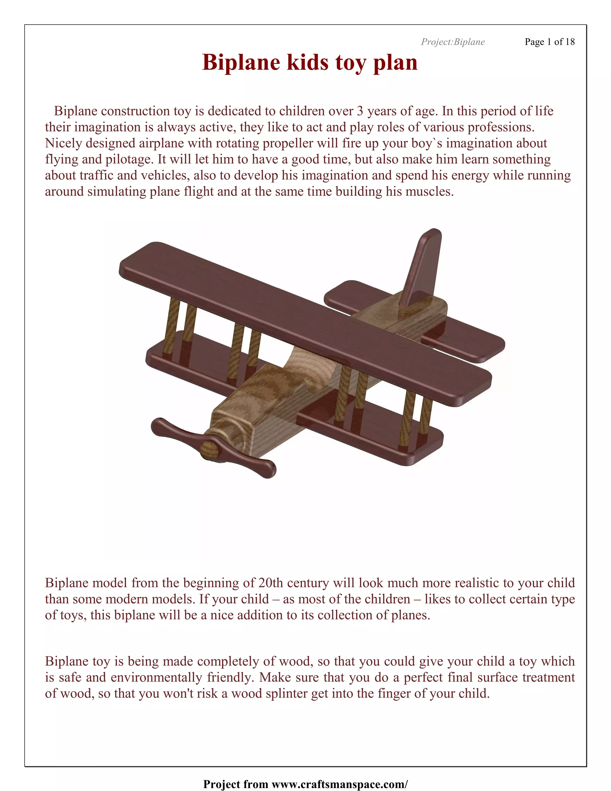 Biplane kids toy plan | PDF