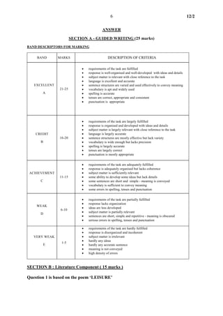 KERTAS 2 BAHASA INGGERIS TRIAL PMR 2013 | PDF