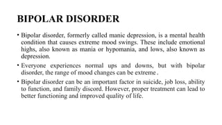 DISABILITIES AND REHABILITATION OF CHRONIC ILLNESS – BIPOLAR DISORDER ...
