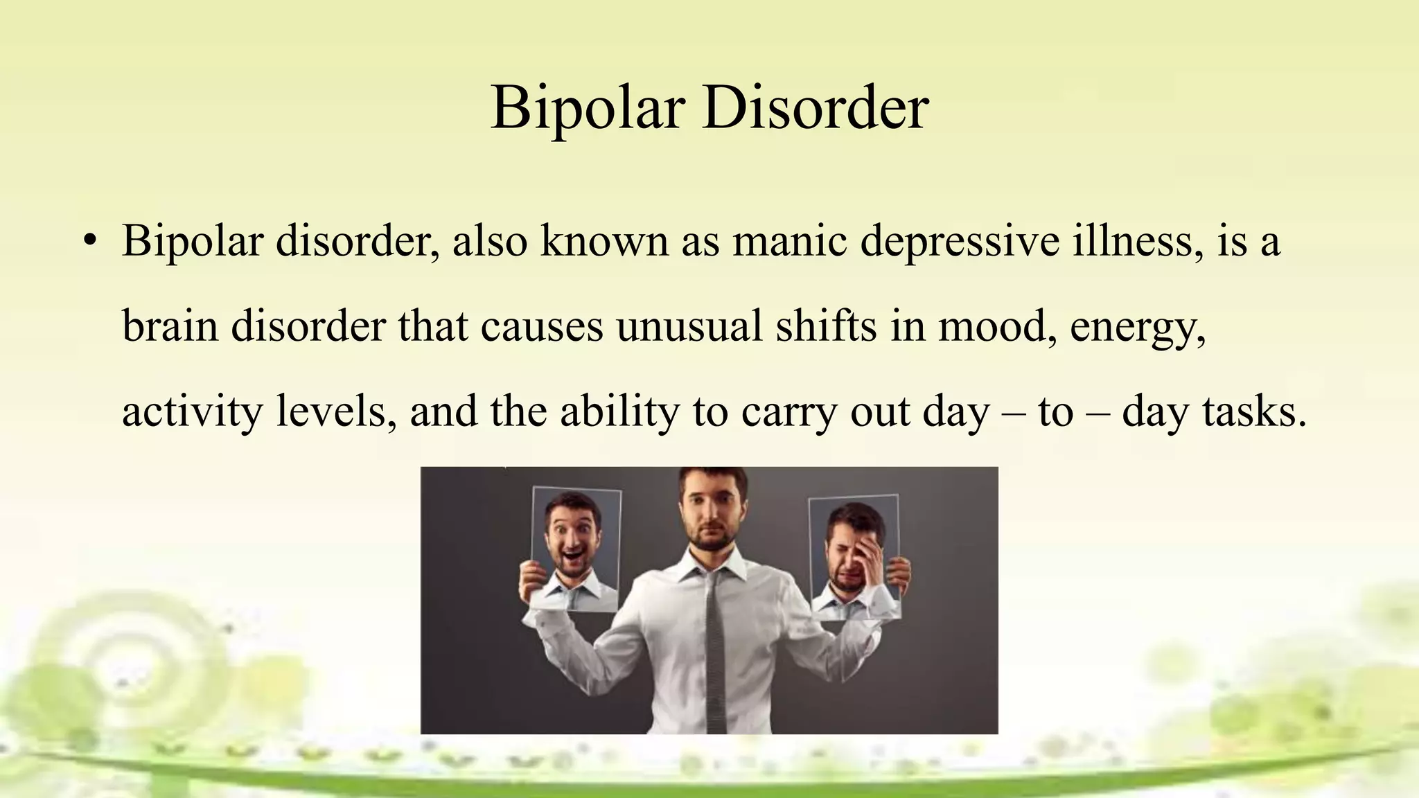 Bipolar and affective disorder (mania) | PPTX