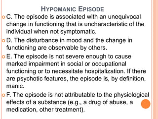 Bipolar and related disorders | PPTX
