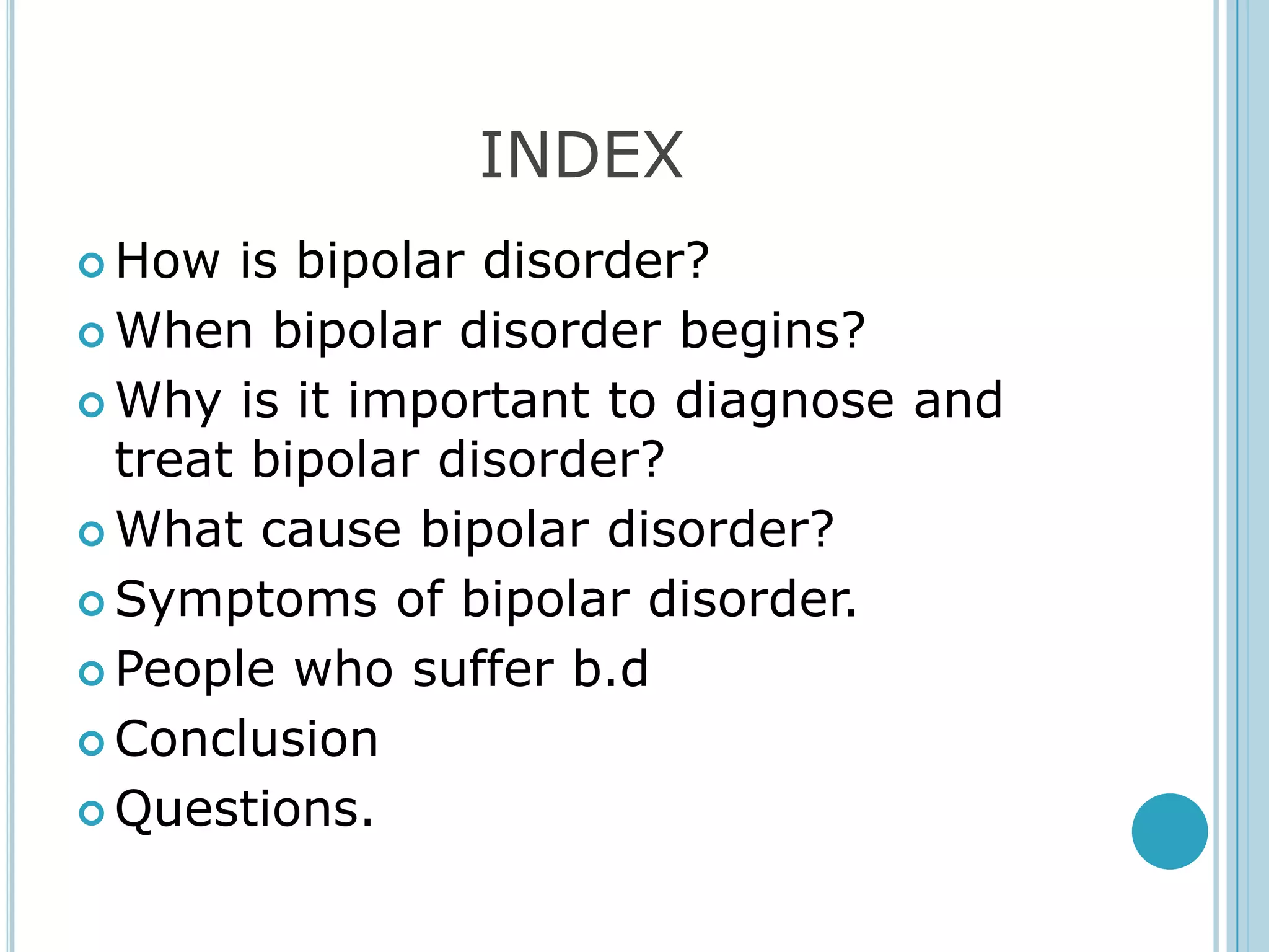 Bipolar disorder | PPTX