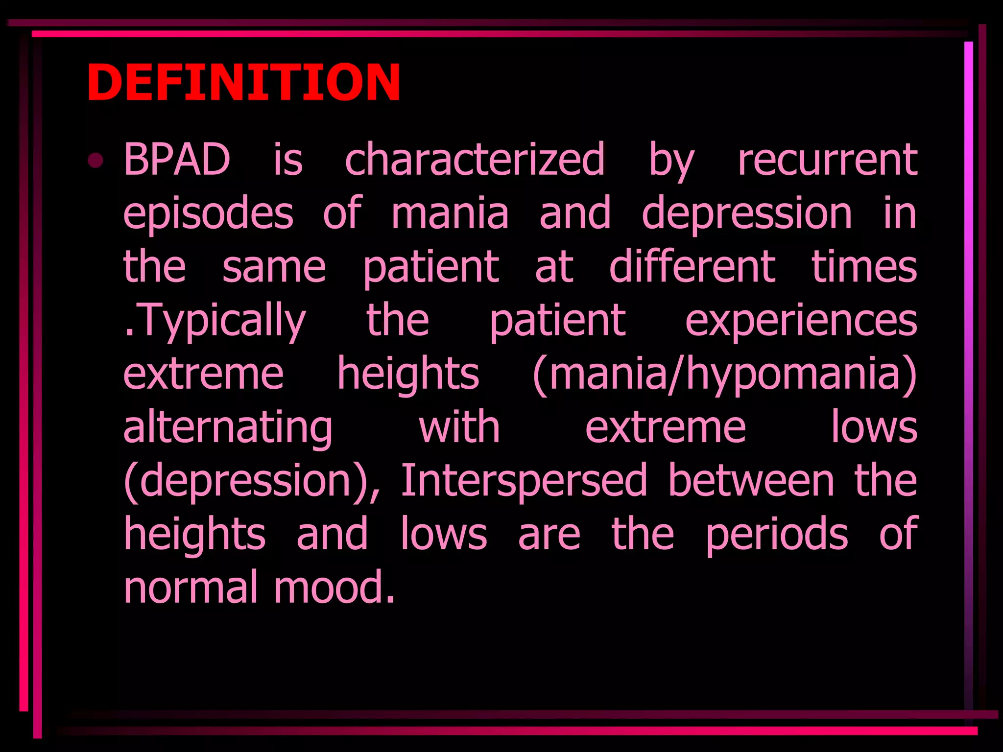 Bipolar disorder | PPTX