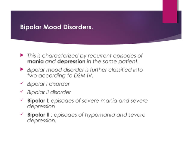 Bipolar disorder Lecture notes ppt | PPT | Mental Health | Diseases and ...