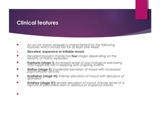 Bipolar disorder Lecture notes ppt | PPT