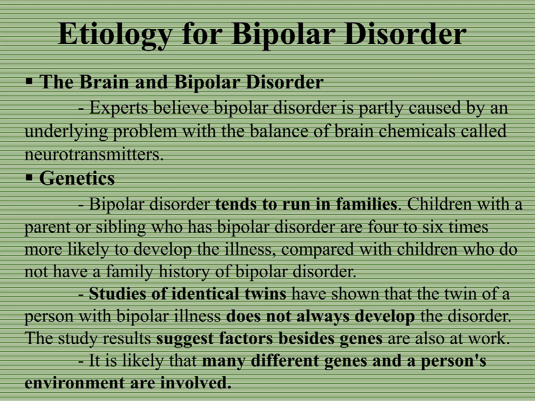 Bipolar Disorder - Rivin | PPTX