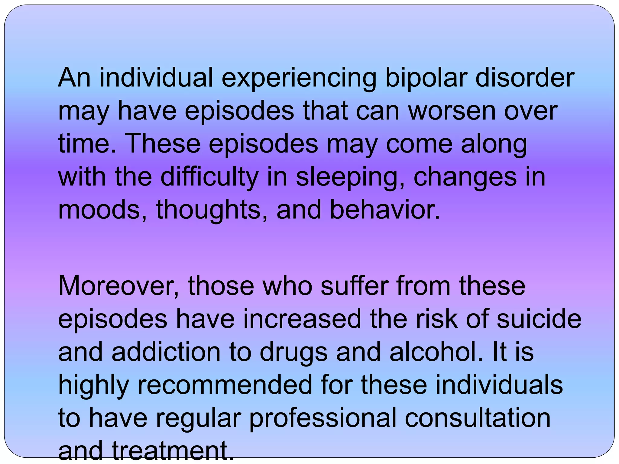 Bipolar disorder in children and teenagers | PPT