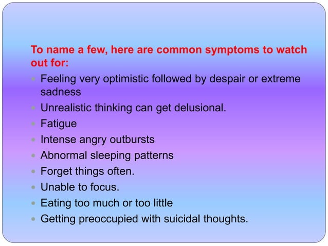 Bipolar disorder in children and teenagers | PPT