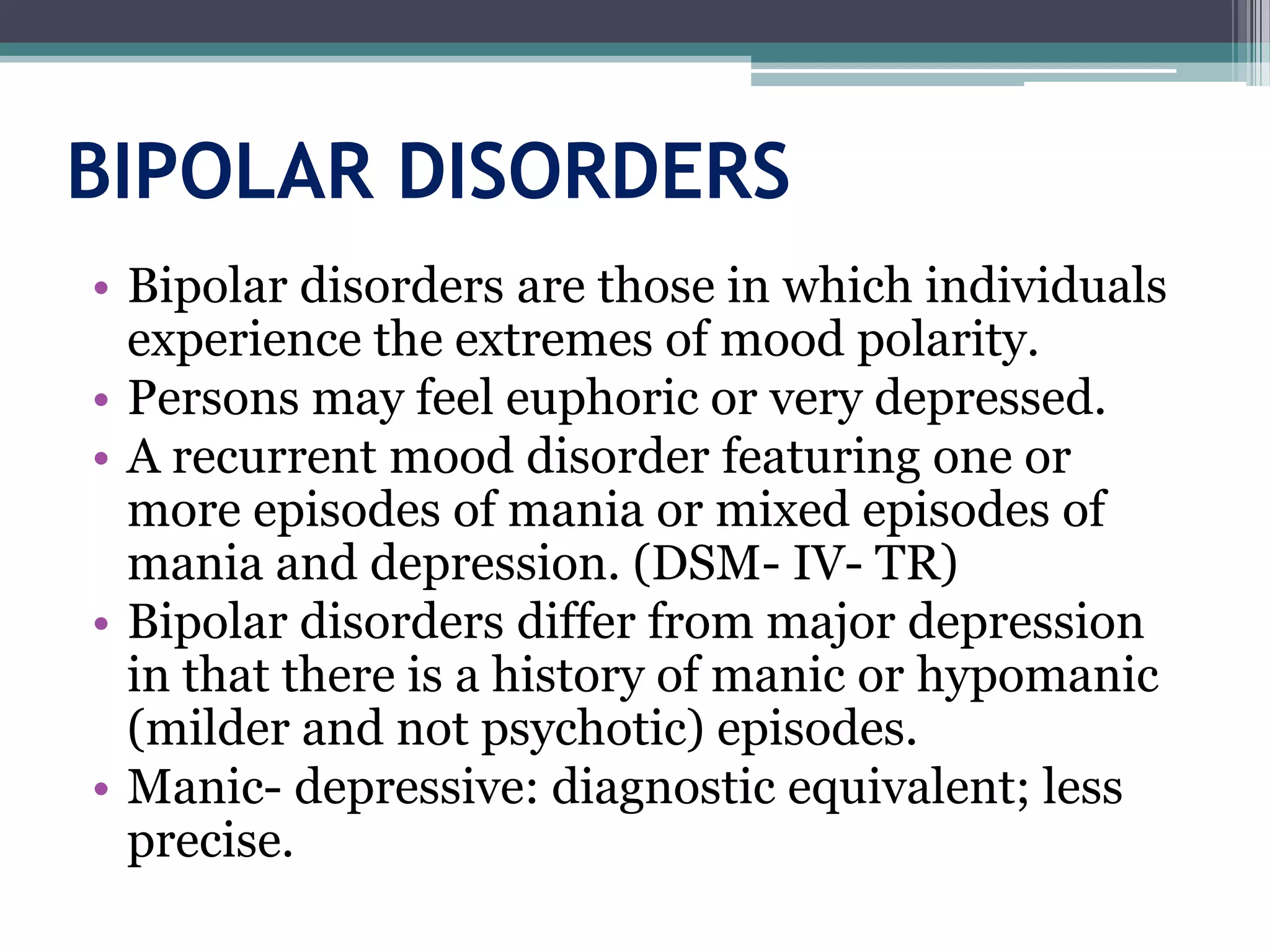 Bipolar disorders | PPTX
